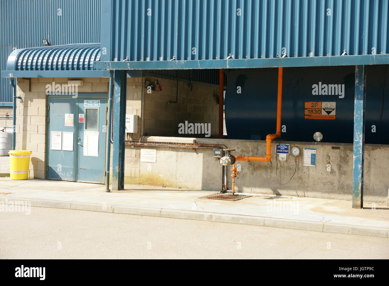 sulphuric acid storage tank Stock Photo - Alamy