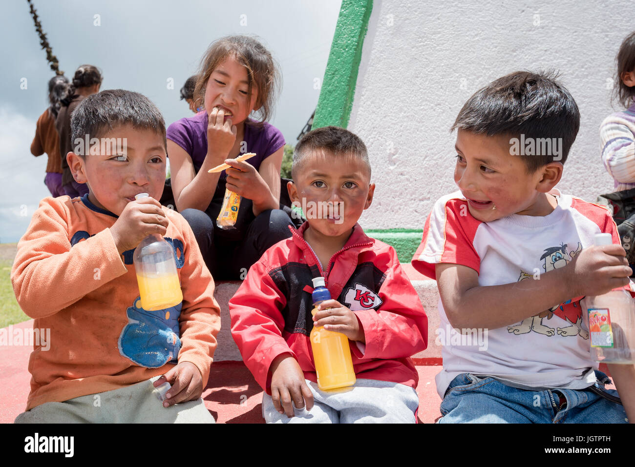 Mayan children at school garden, Guatemala Stock Photo - Alamy