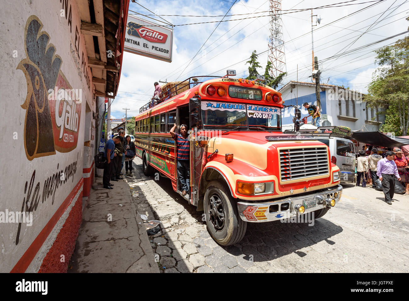 A bus in Chichicastenango, Chichicastenango is an indigenous Maya town ...