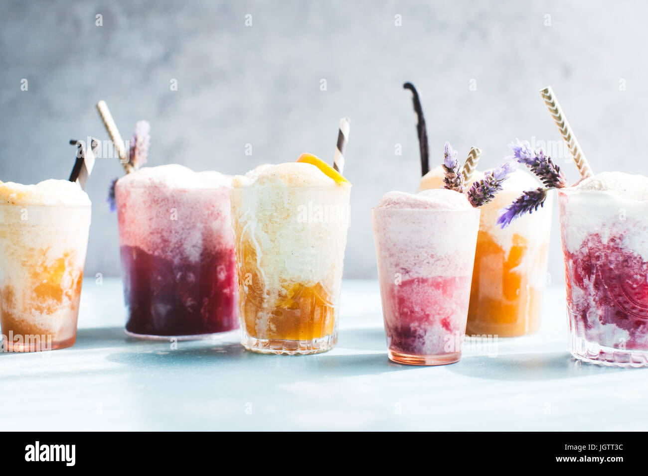 Bright and colorful Ice cream float Stock Photo - Alamy