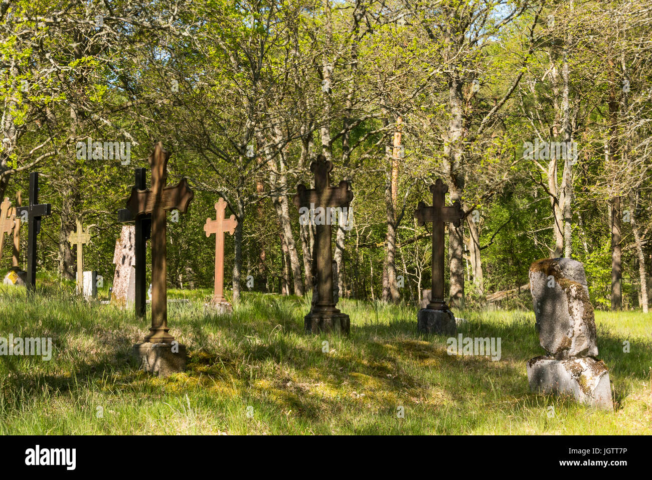 Old Historic cemetery with crosses Stock Photo - Alamy