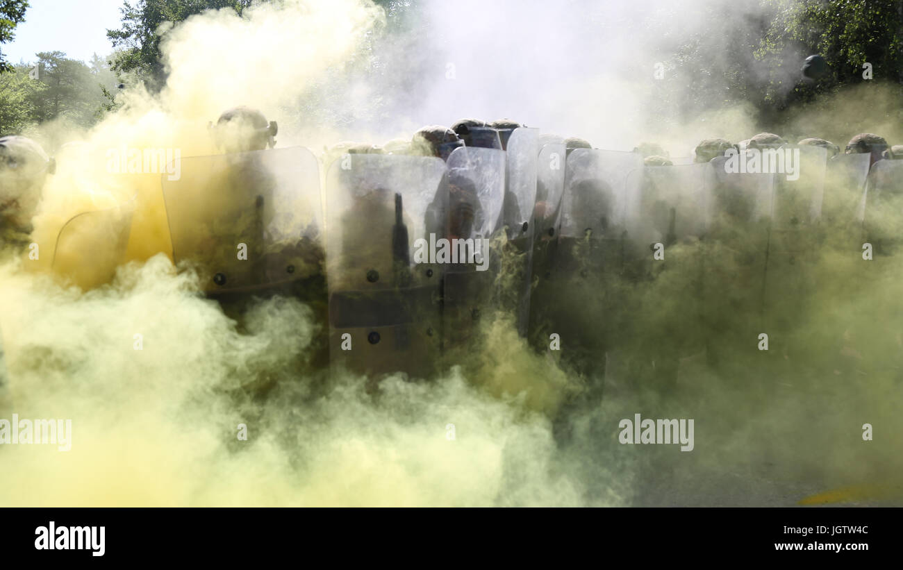 U.S. Soldiers of 82nd Airborne Brigade prepare to engage a hostile ...