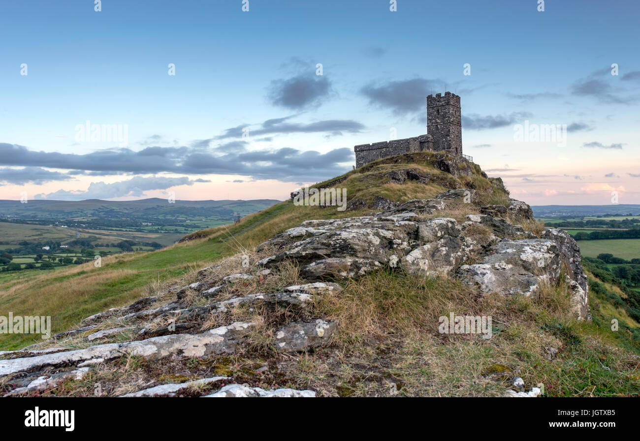 Dartmoor Sunrise Brentor Church High Resolution Stock Photography and ...
