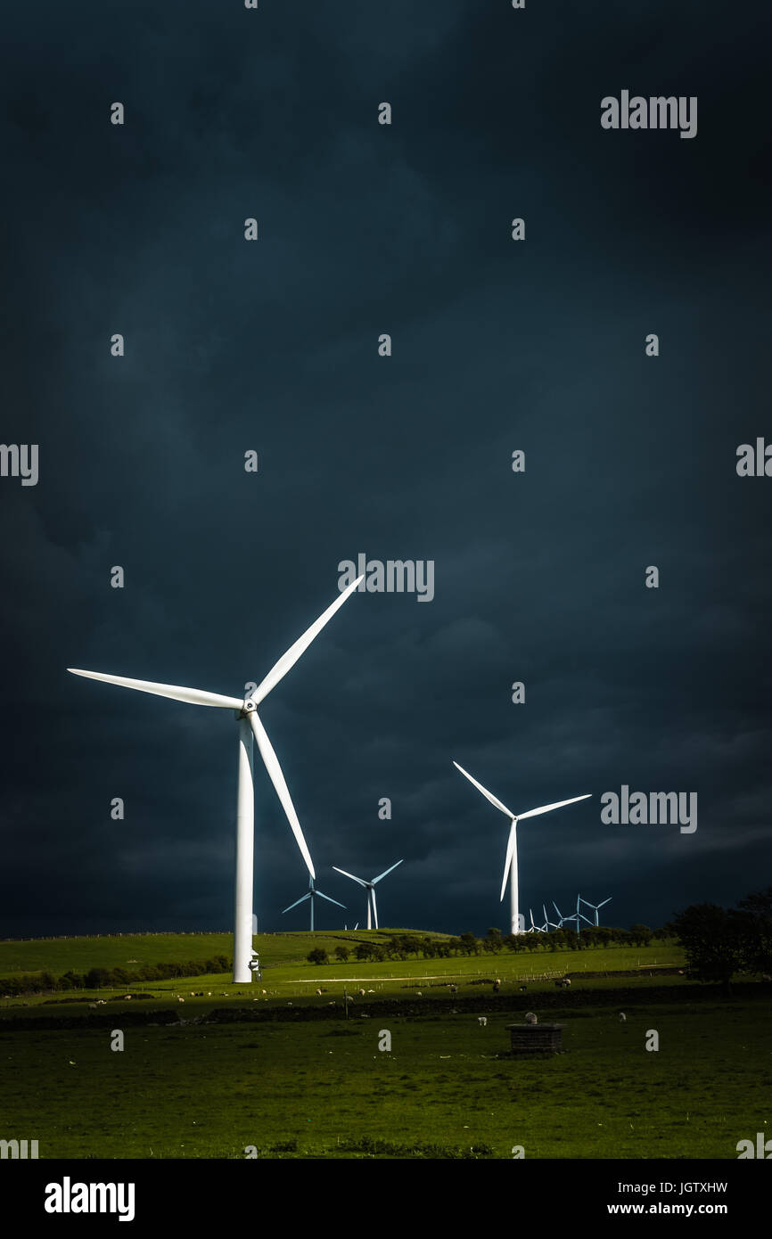 Windmills in a storm Stock Photo - Alamy
