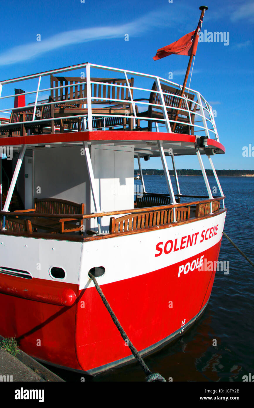 A barge in the harbour at Poole Quay, Dorset Stock Photo - Alamy