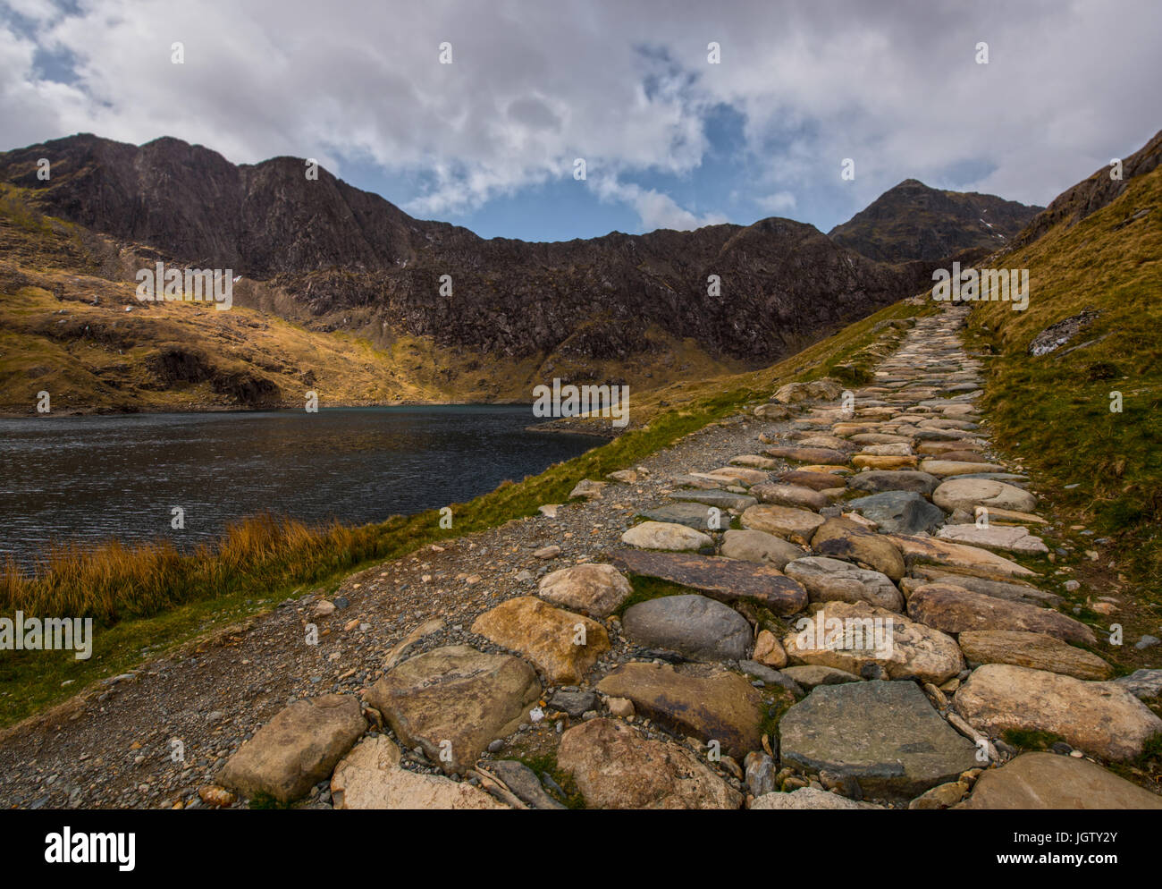 Snowdonia miners path Stock Photo - Alamy