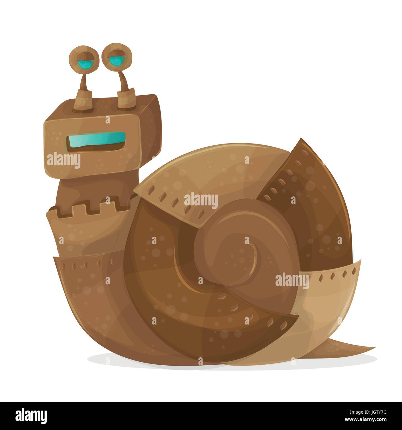 Funny Snail robot cartoon Vector Illustration art Stock Vector Image ...