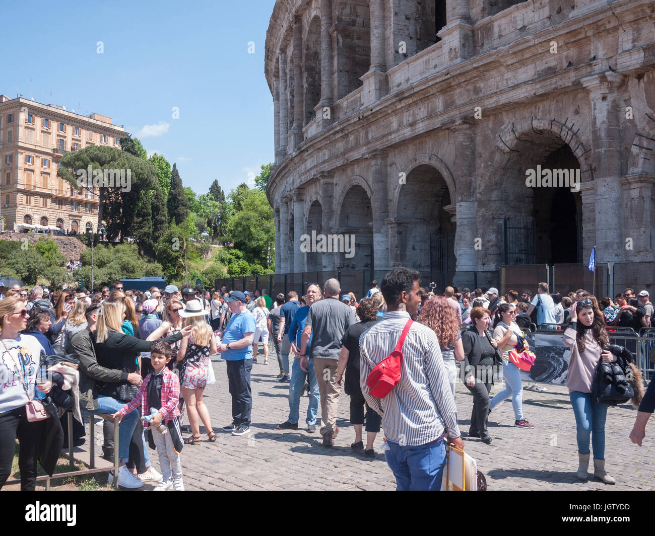 Rome, Italy - Tourists around the Colosseum Stock Photo - Alamy
