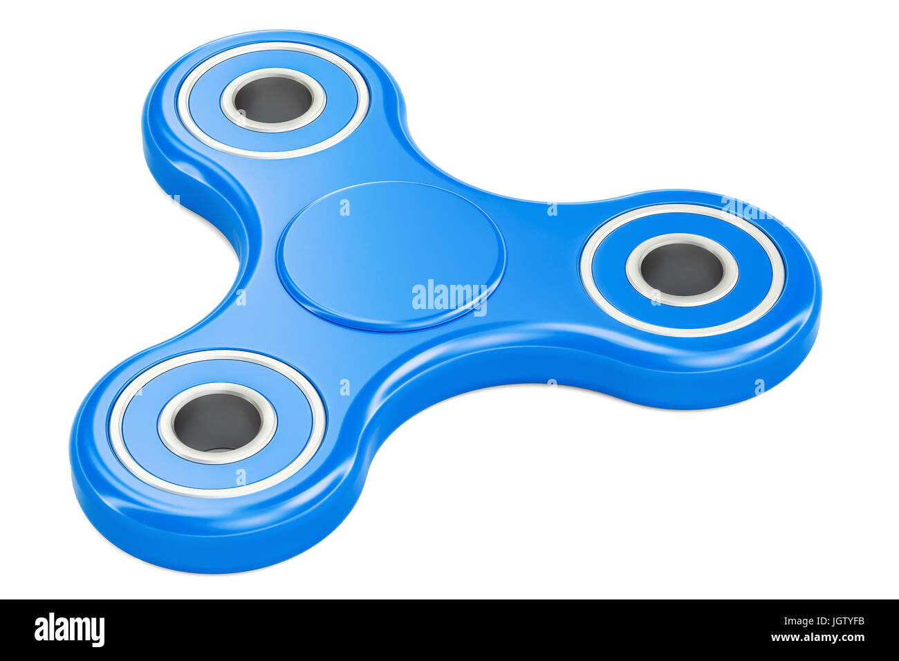 Blue Fidget Spinner, 3D rendering isolated on white background Stock ...