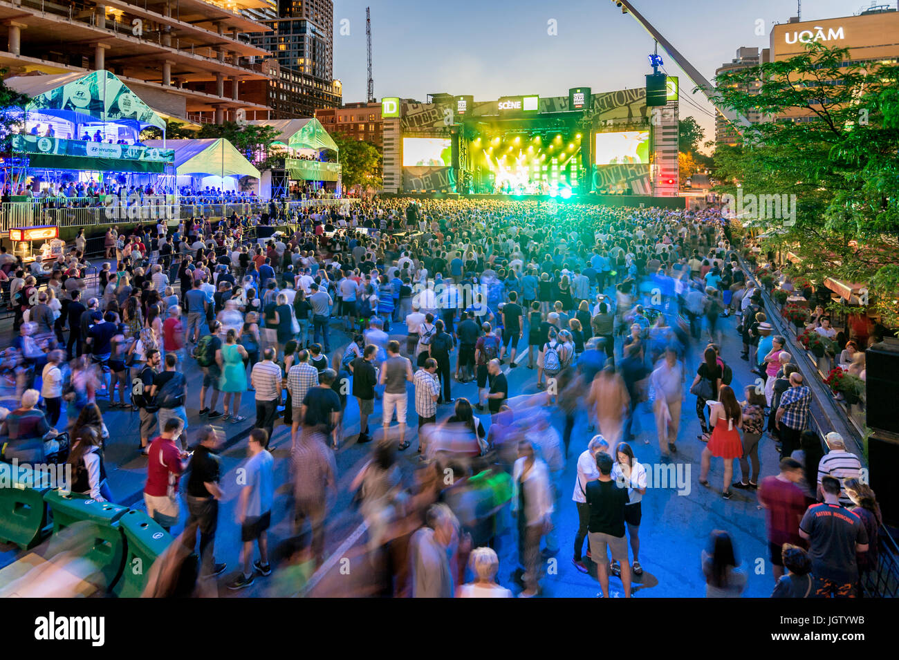 Montreal, Canada - 5 July 2017 - TD Stage and crowd during live ...