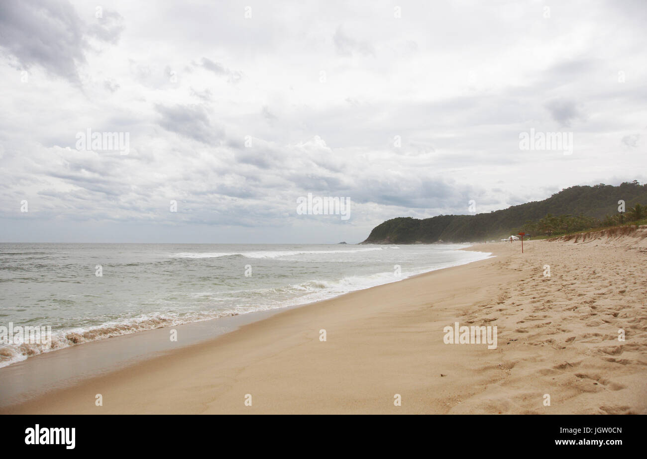 Beach, Sea, Sand, Barra do Una, Peruíbe, São Paulo, Brazil Stock Photo ...