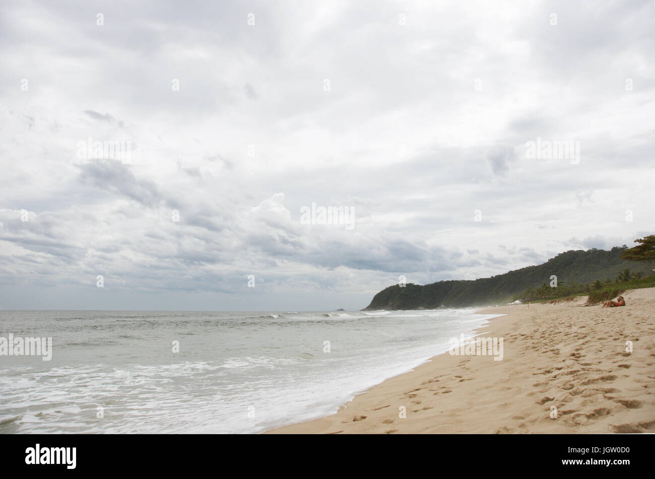 Beach, Sea, Sand, Barra do Una, Peruíbe, São Paulo, Brazil Stock Photo ...