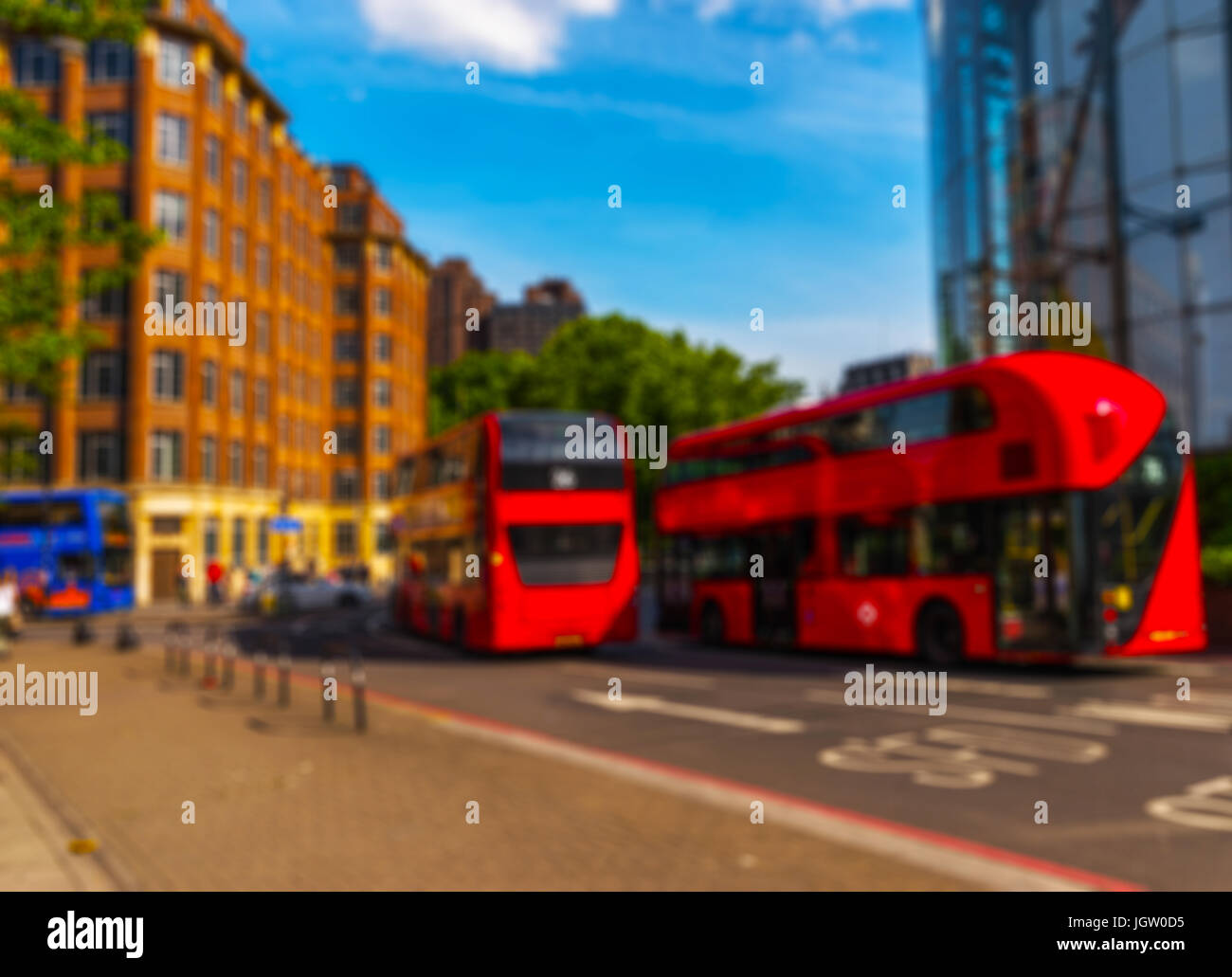 Abstract urban background with blurred buildings and street shallow ...