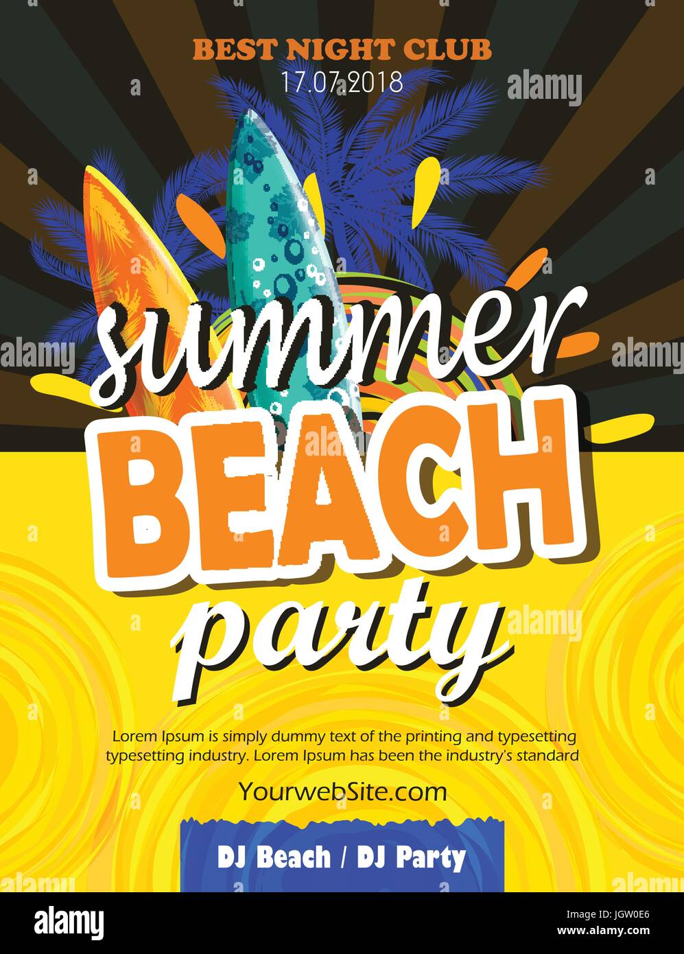 Beach Party Flyer Stock Vector Image & Art - Alamy