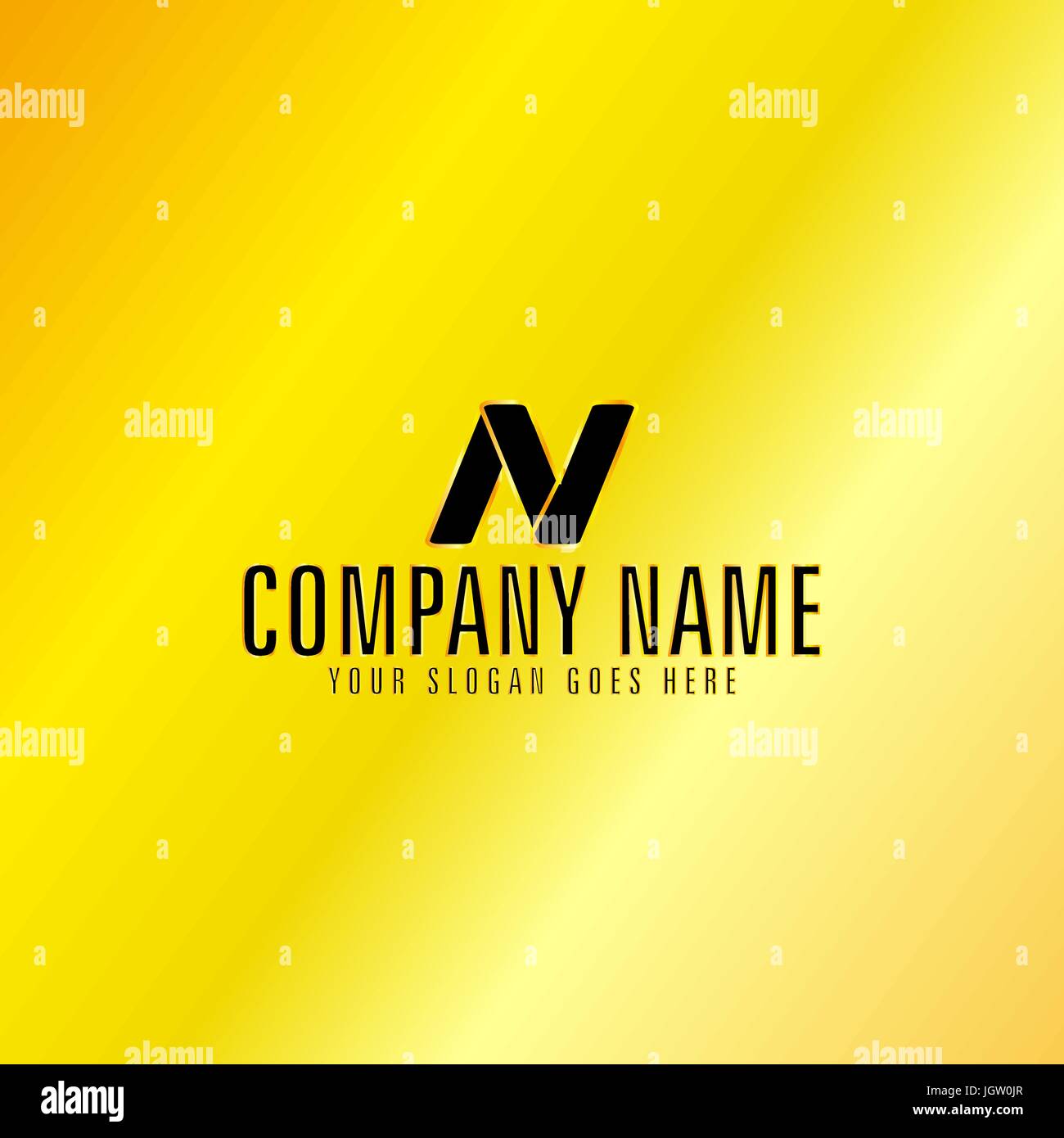 Black Letter N Emblem with Golden Background, Vector, Illustration ...