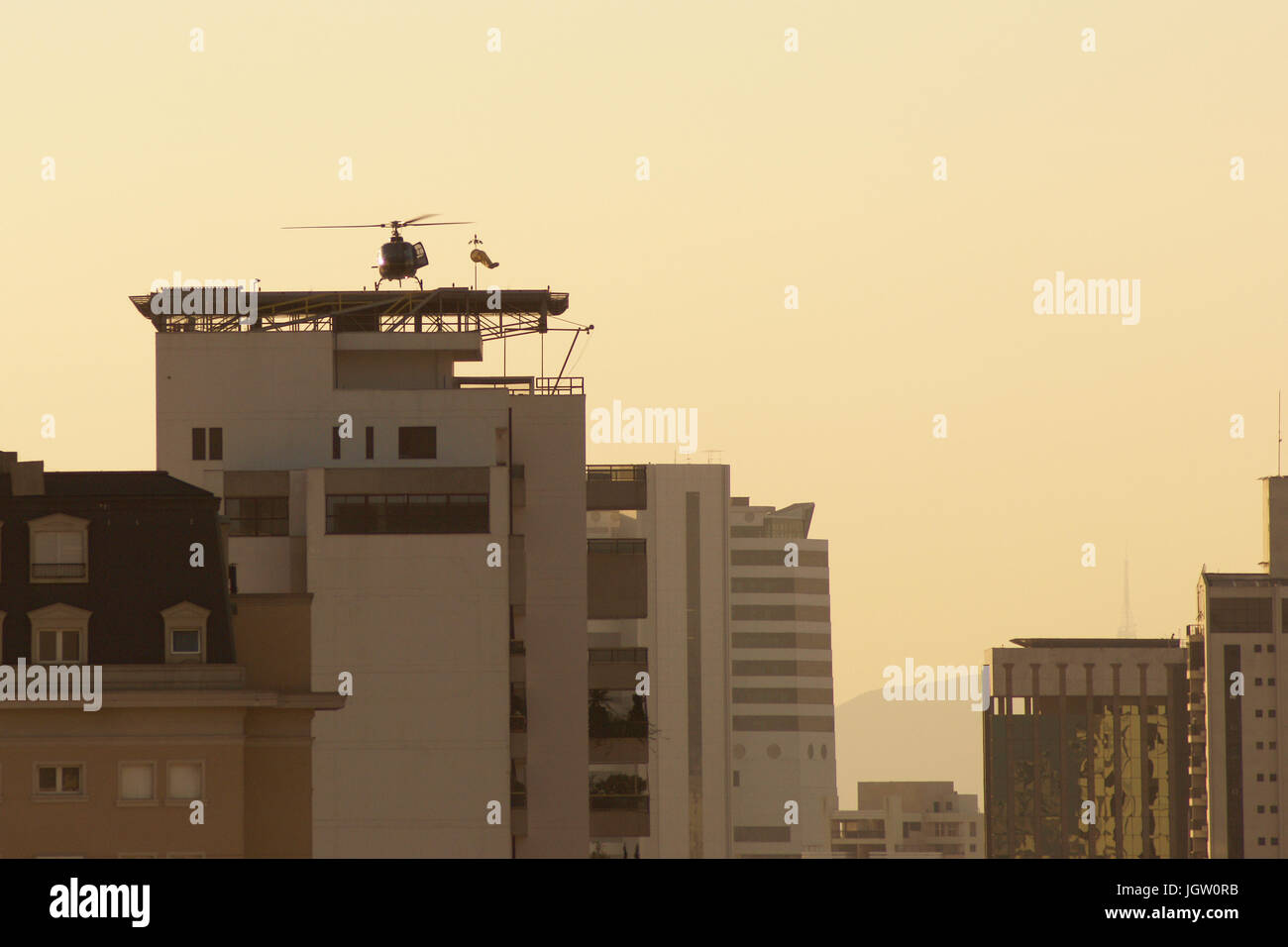 Heliport, Helicopter, São Paulo, Brazil Stock Photo - Alamy