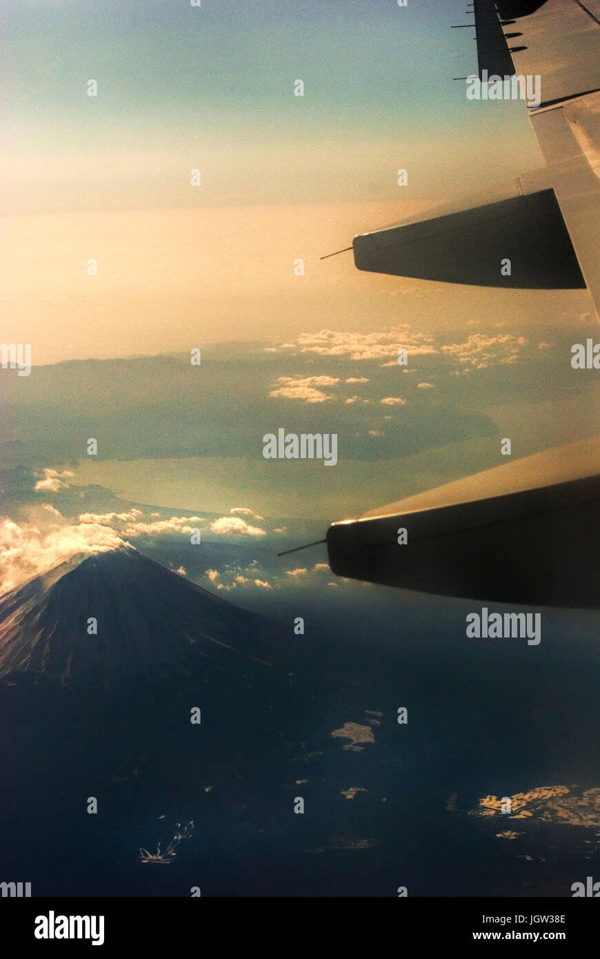 Flying over Mount Fuji Stock Photo - Alamy