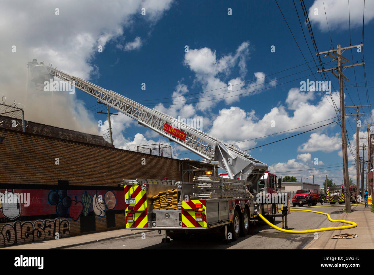 Detroit, Michigan - Firefighters from Detroit and Hamtramck fought a ...