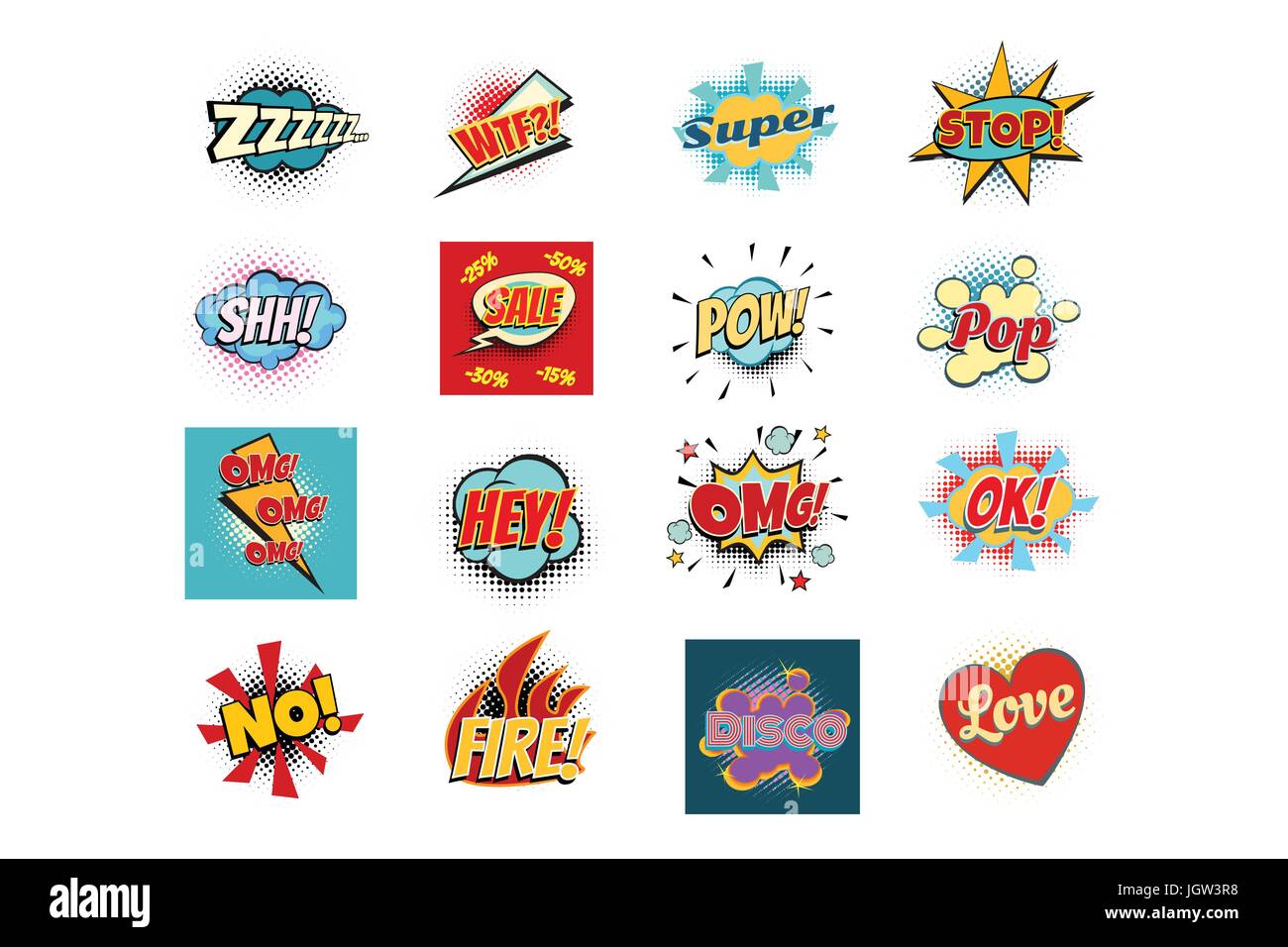 Seth comic lettering phrases texts replica word Stock Vector Image ...