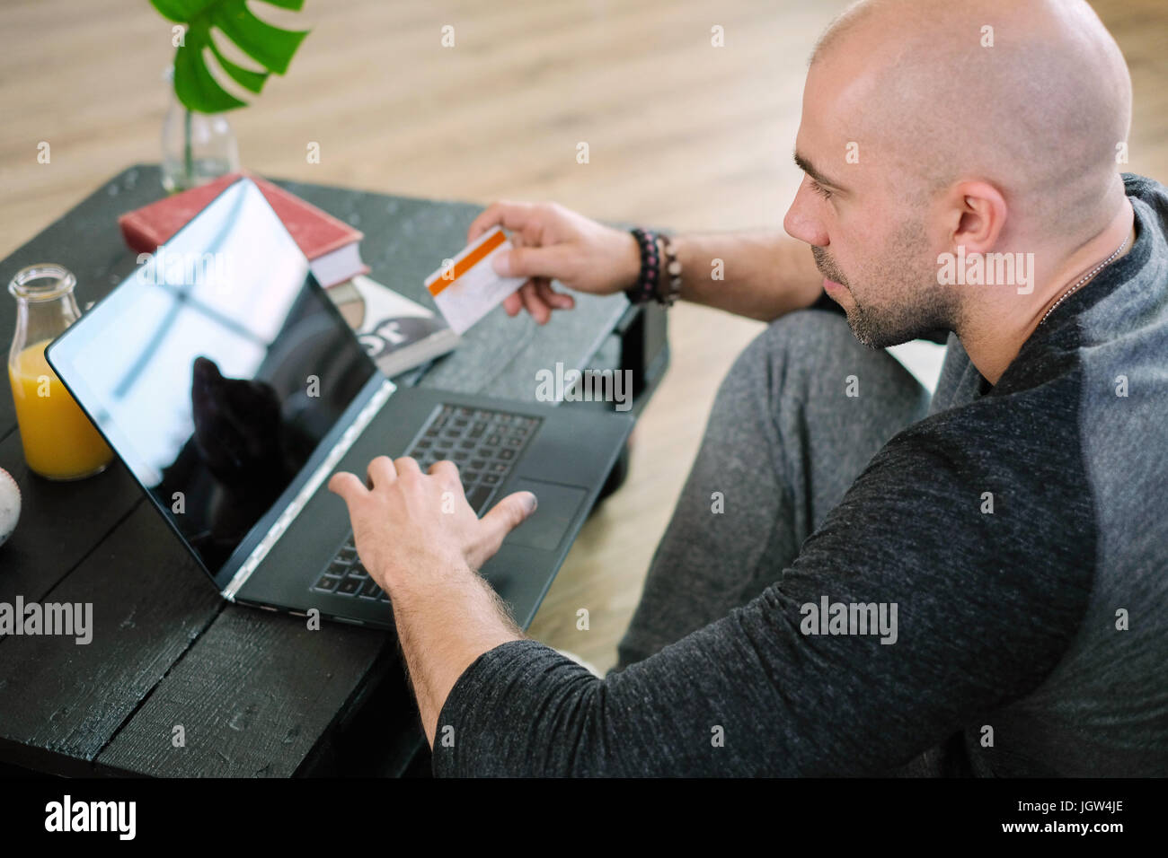 Lifestyle. Handsome man at home Stock Photo - Alamy