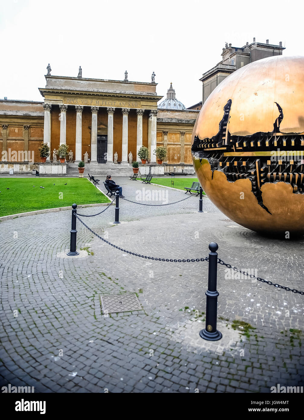 Golden Ball sculpture in courtyard of Vatican Museum Stock Photo - Alamy