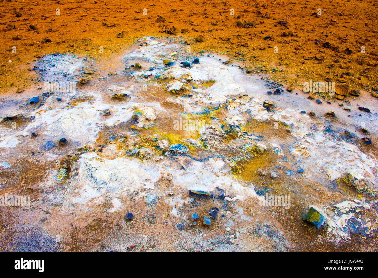 Cracked mud texture from geothermal gas on the ground Stock Photo - Alamy