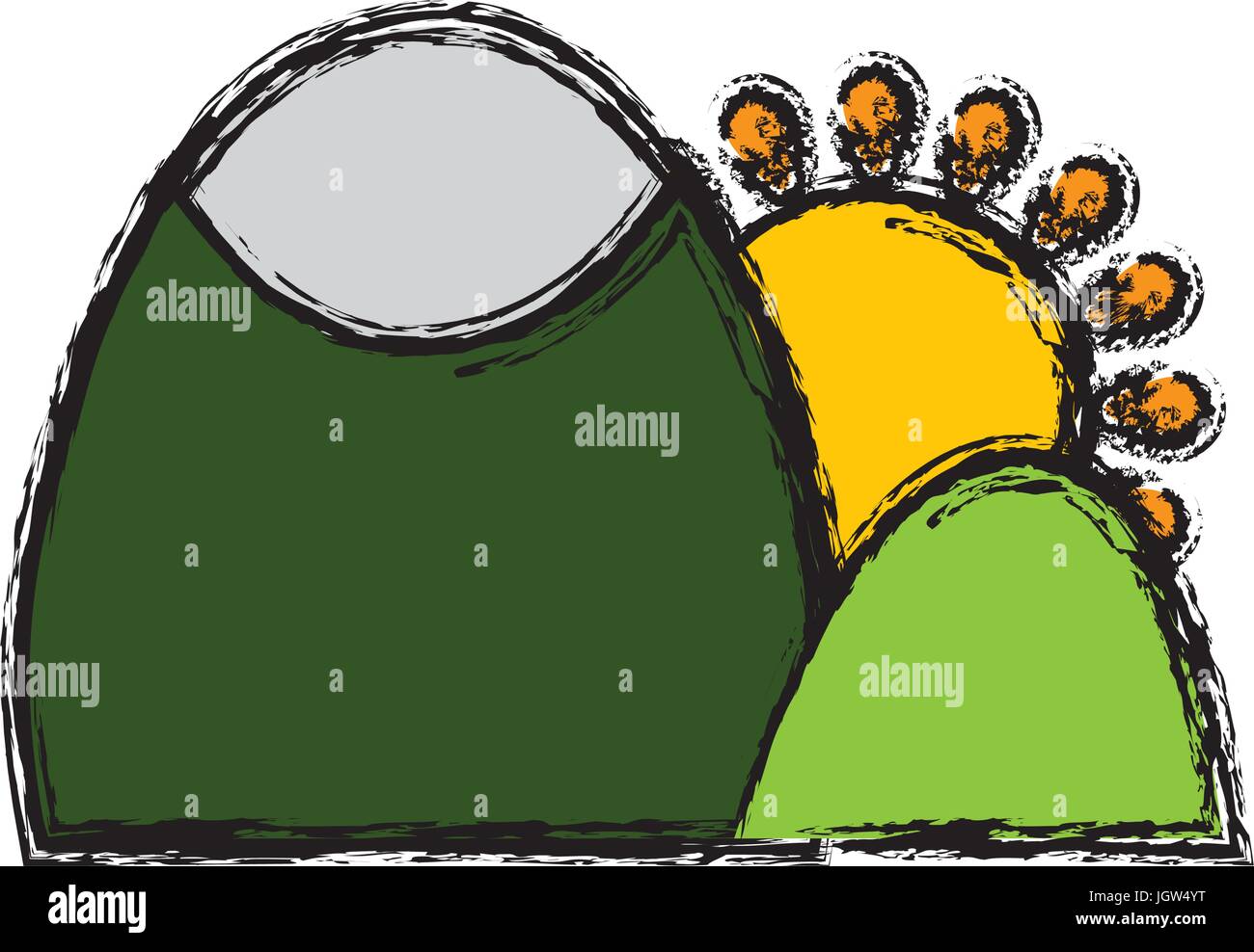 mountain with sun icon over white background vector illustration Stock ...