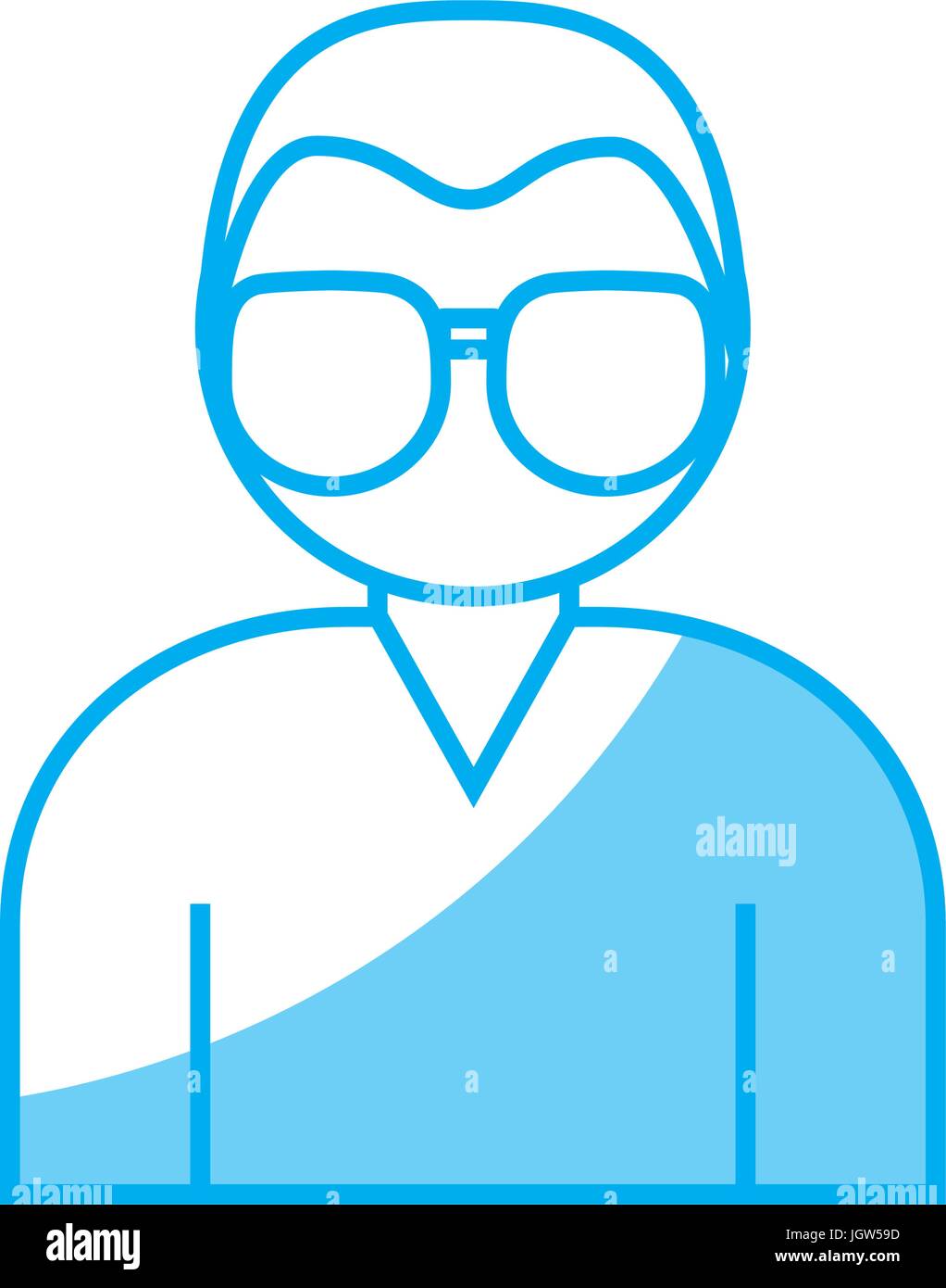man with glasses icon over white background vector illustration Stock ...