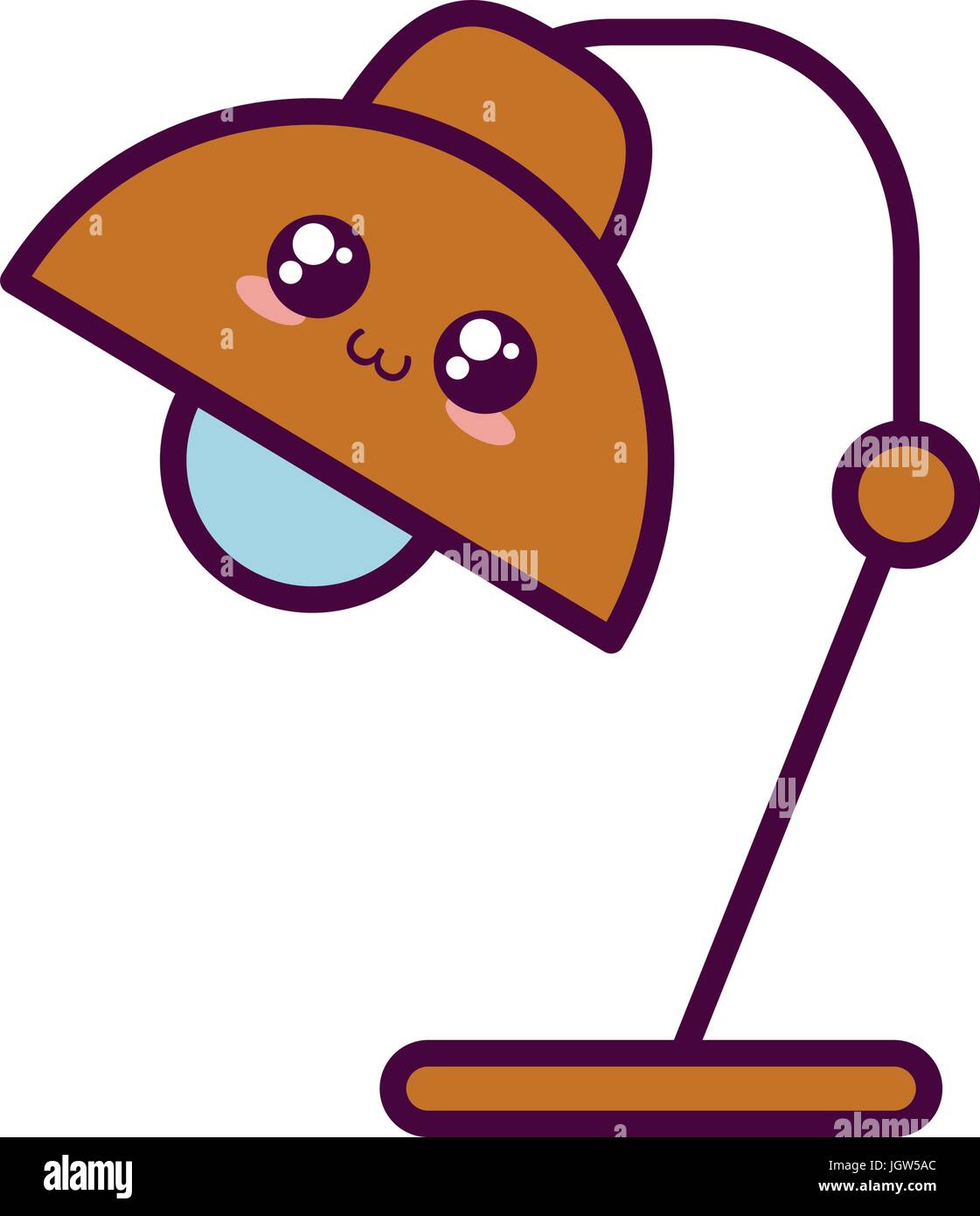 kawaii desk lamp icon over white background vector illustration Stock ...