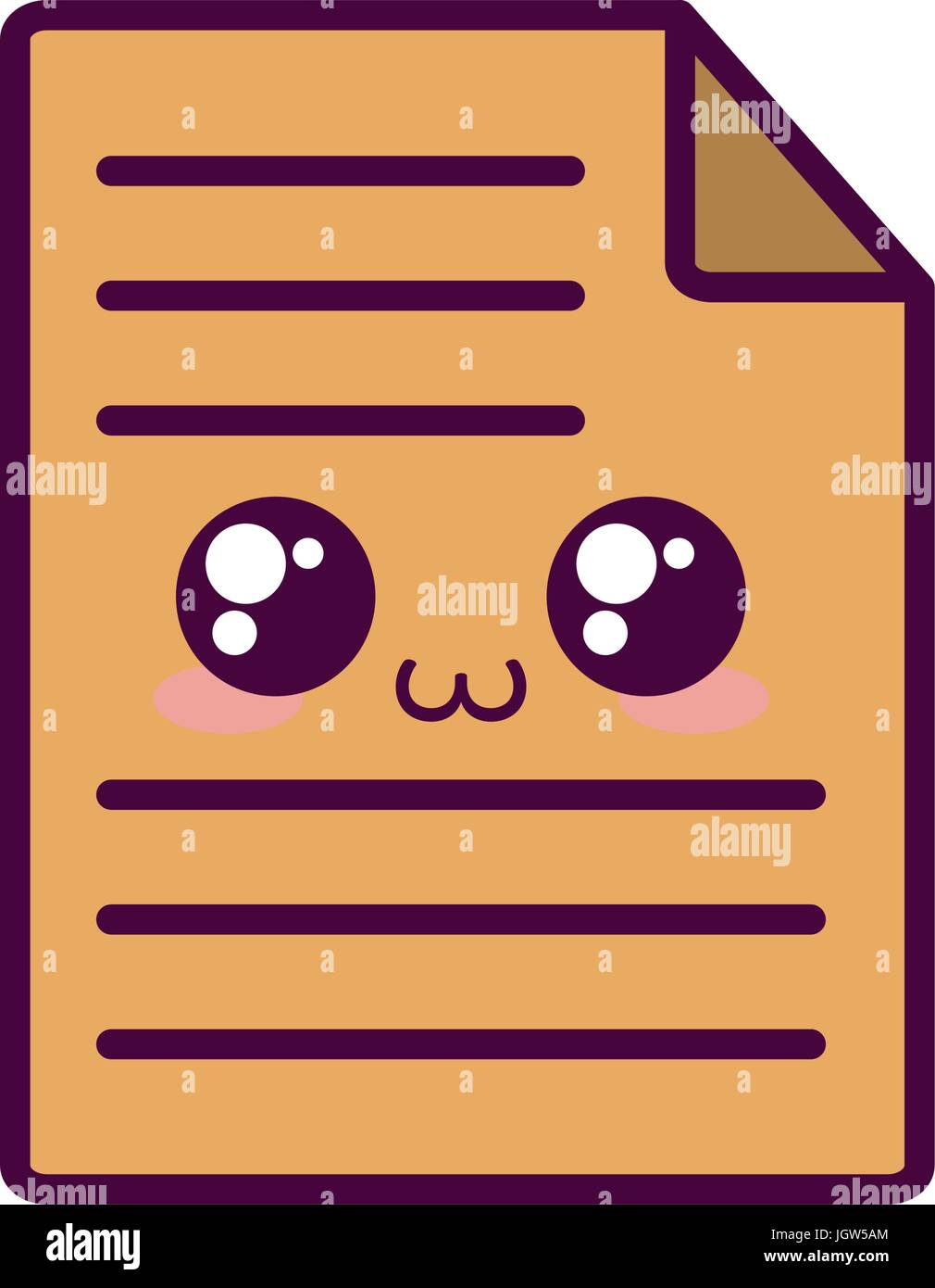 kawaii document page icon over white background vector illustration ...