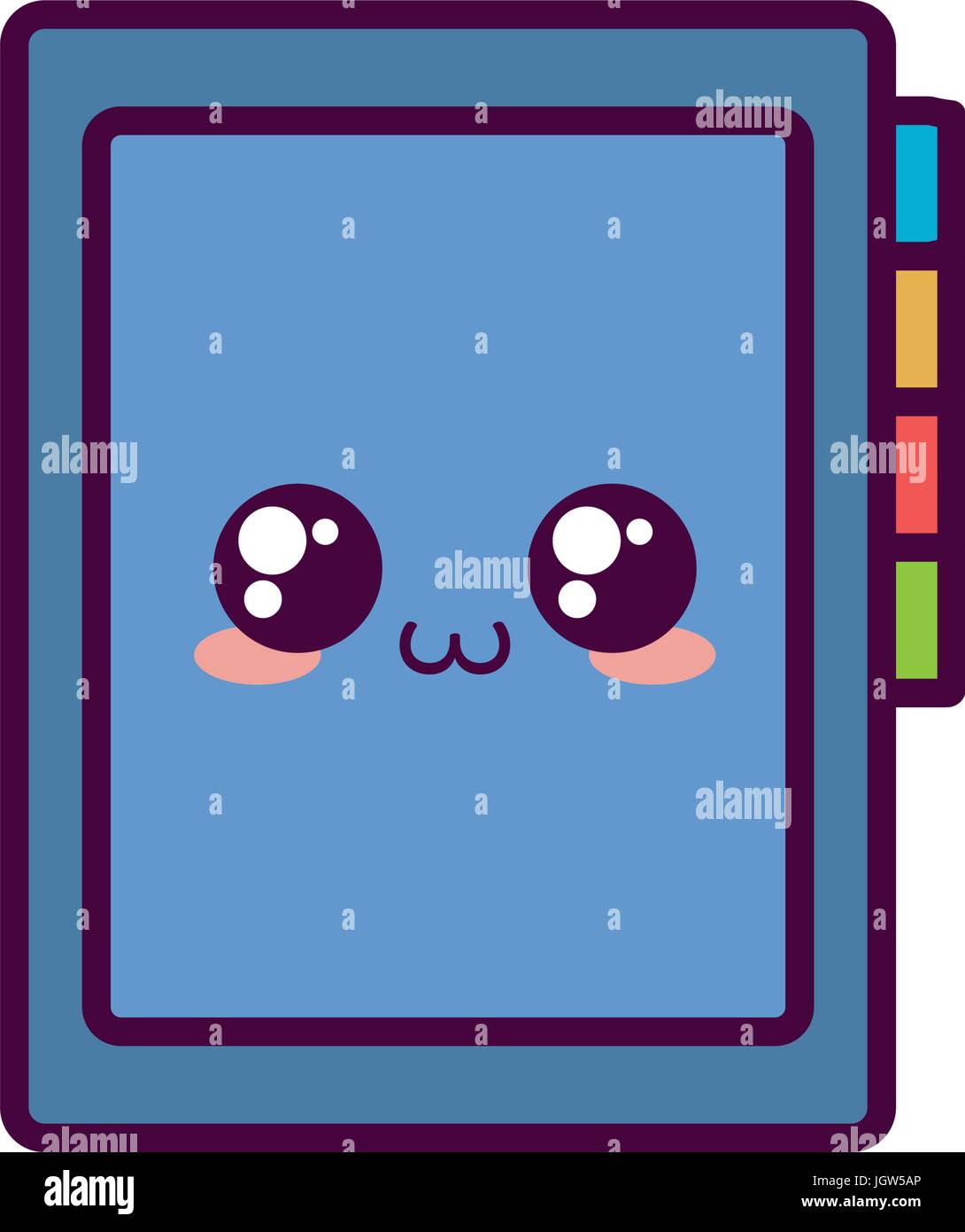 kawaii notebook icon over white background vector illustration Stock ...