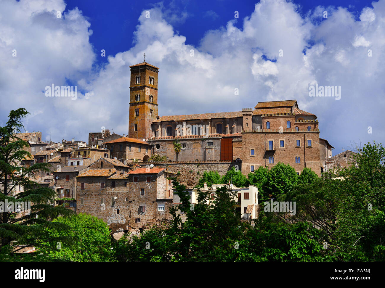 Medieval Saint Mary of Assumption Cathedral at the top of the ancient ...