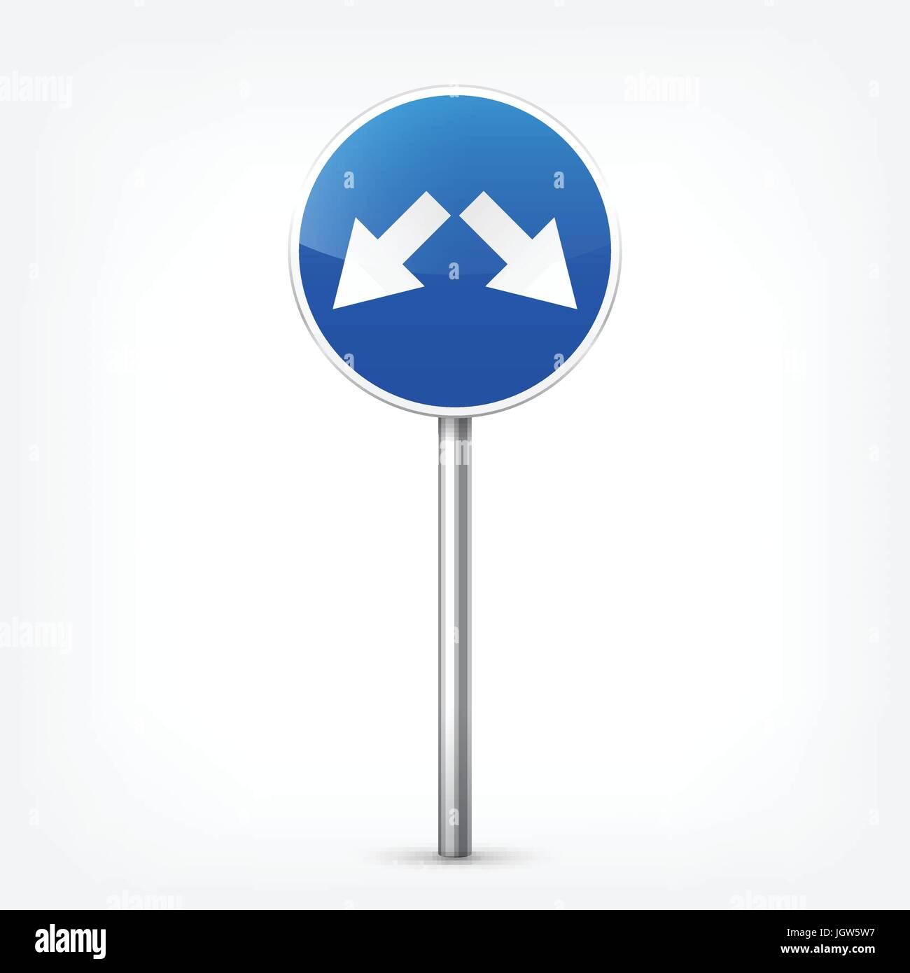 Road blue signs collection isolated on white background. Road traffic ...