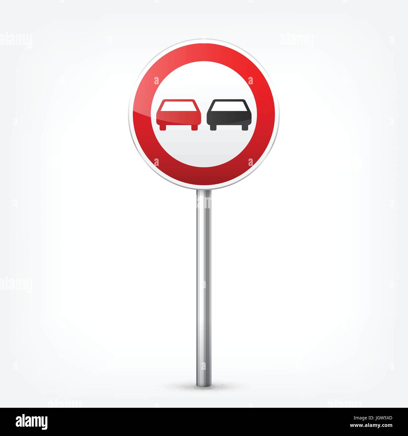 Road red signs collection isolated on white background. Road traffic ...