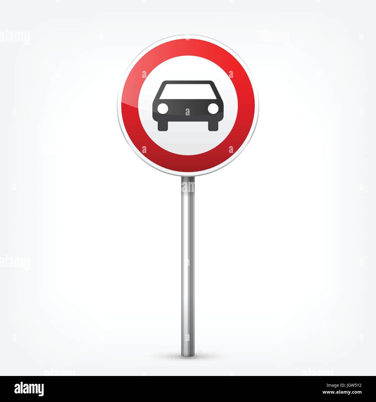 Road red signs collection isolated on white background. Road traffic ...