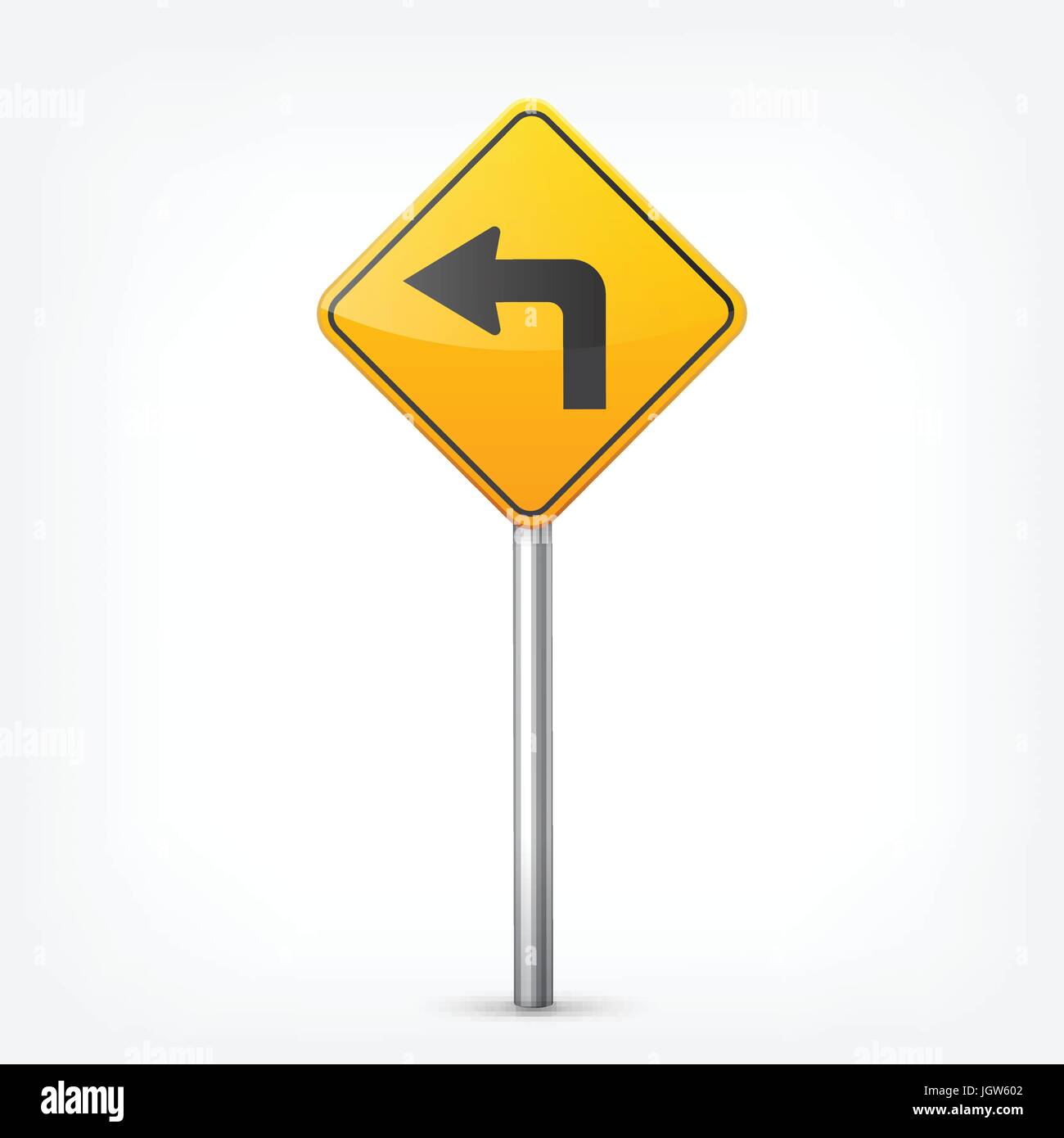 Road yellow signs collection isolated on white background. Road traffic ...