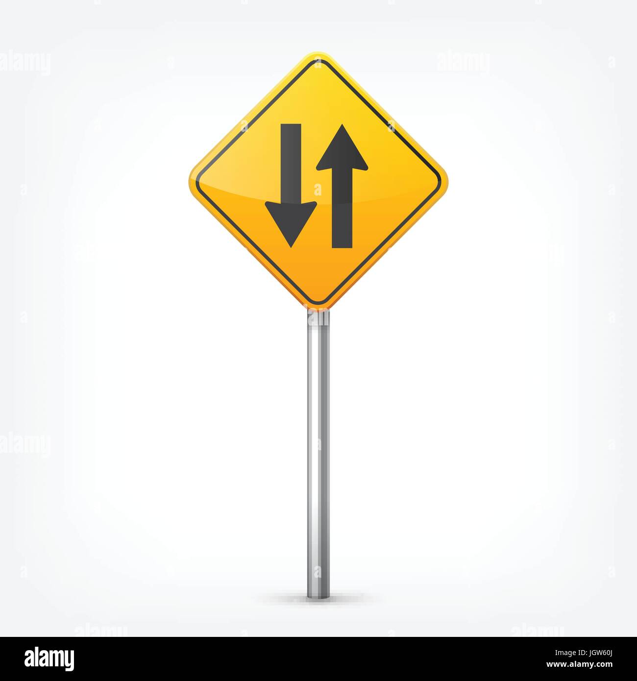 Road yellow signs collection isolated on white background. Road traffic ...
