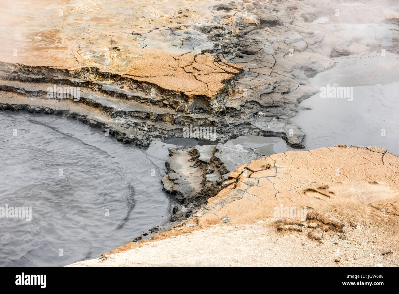 Natural Hot Springs geyser in Iceland with Steam Stock Photo - Alamy
