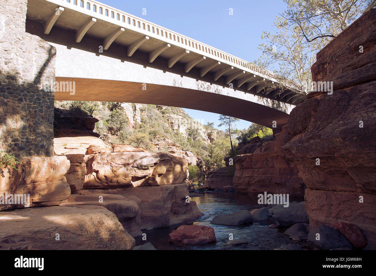 Stream under a bridge Stock Photo - Alamy