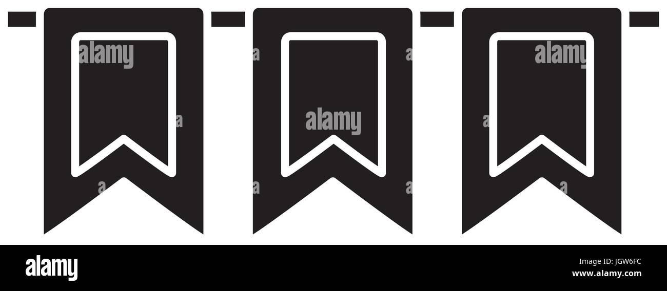 decorative pennants icon over white background vector illustration ...