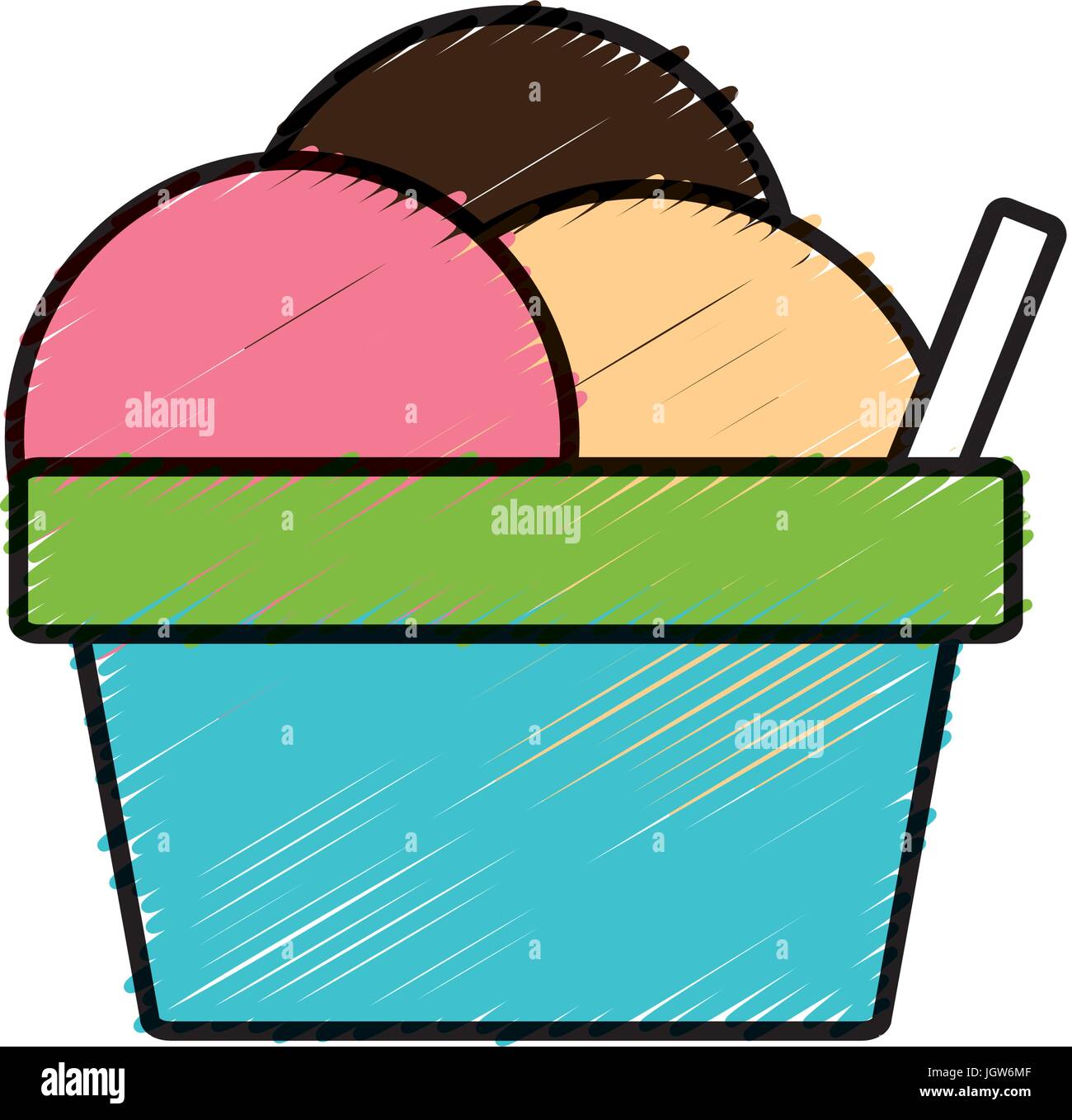 ice cream cup icon over white background vector illustration Stock ...