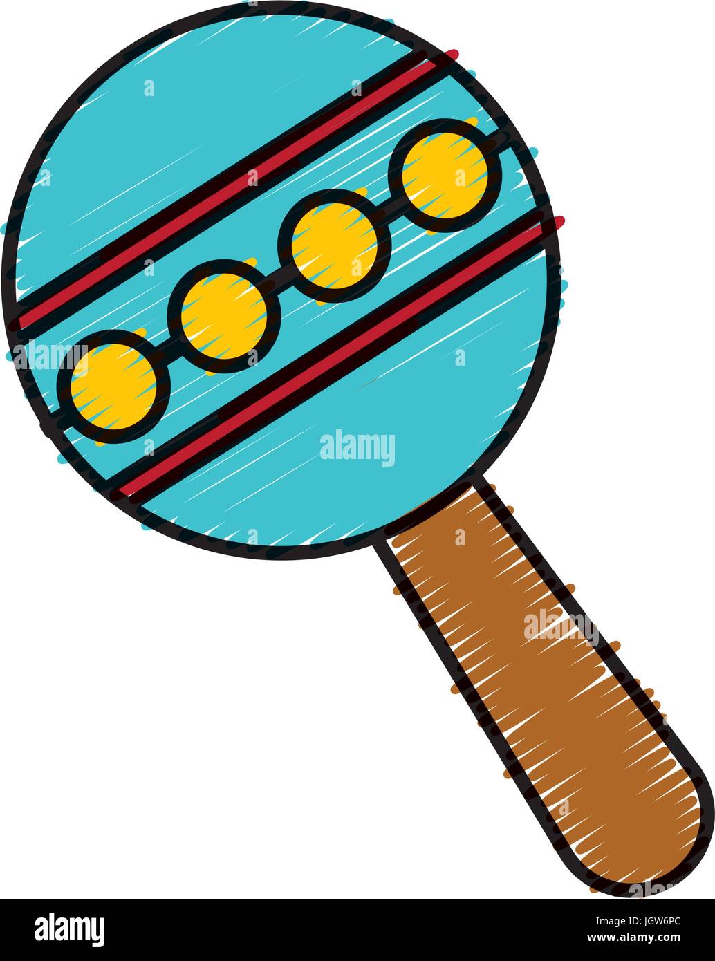 maraca instrument icon over white background vector illustration Stock ...
