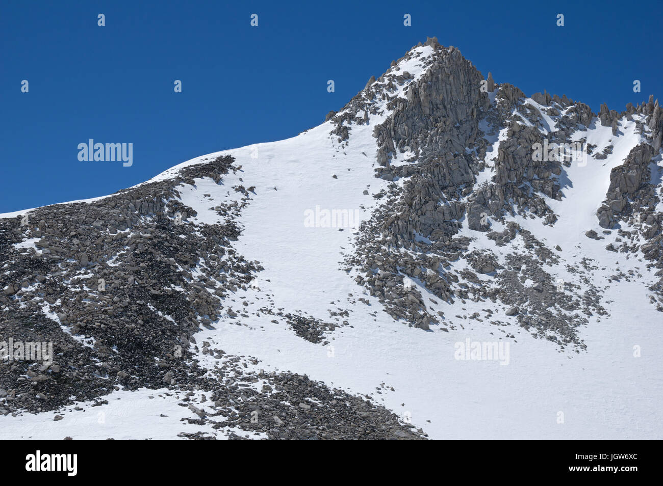 the mountain ridge of Pip-Squeek Spire in the Sierra Nevada Mountains ...