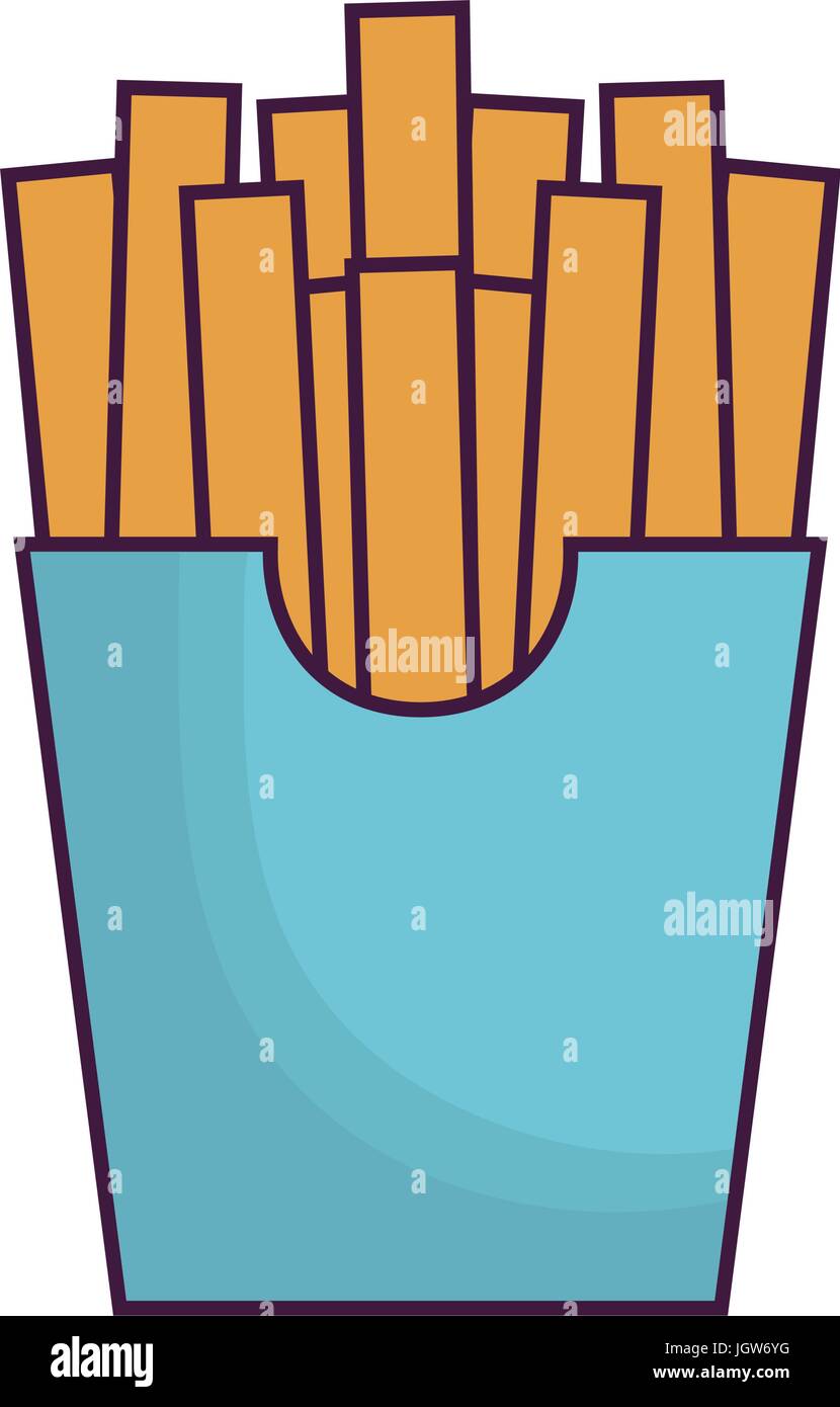 french fries box icon over white background colorful design vector ...