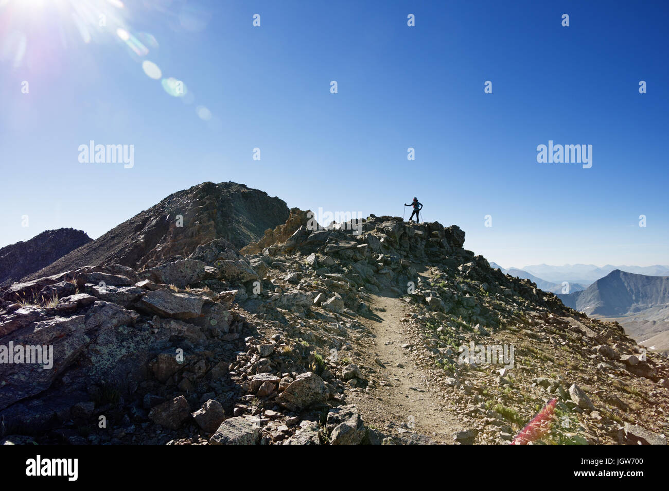 Woman hiker silhouette hi-res stock photography and images - Alamy