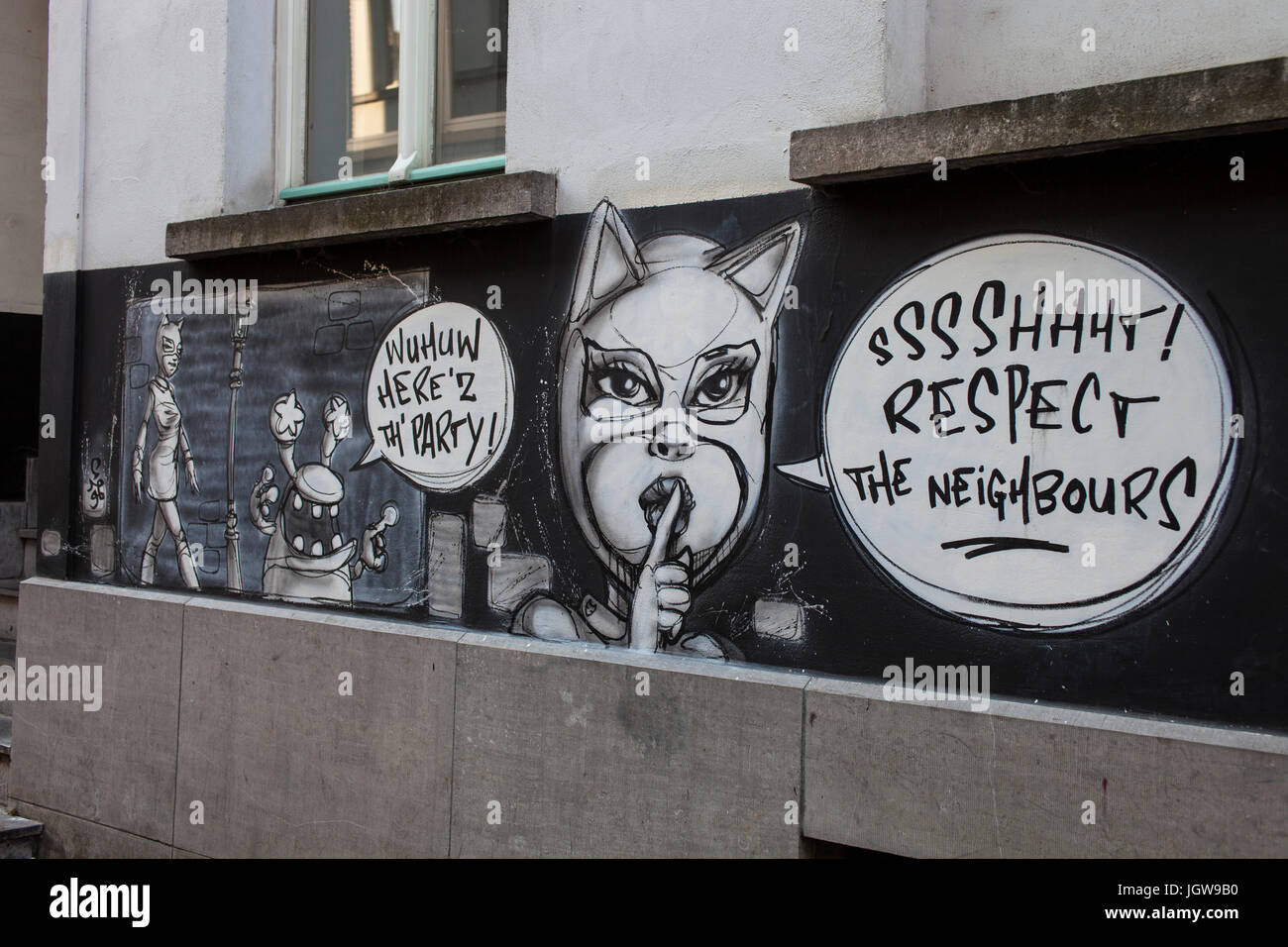 Belgian wall art Stock Photo - Alamy