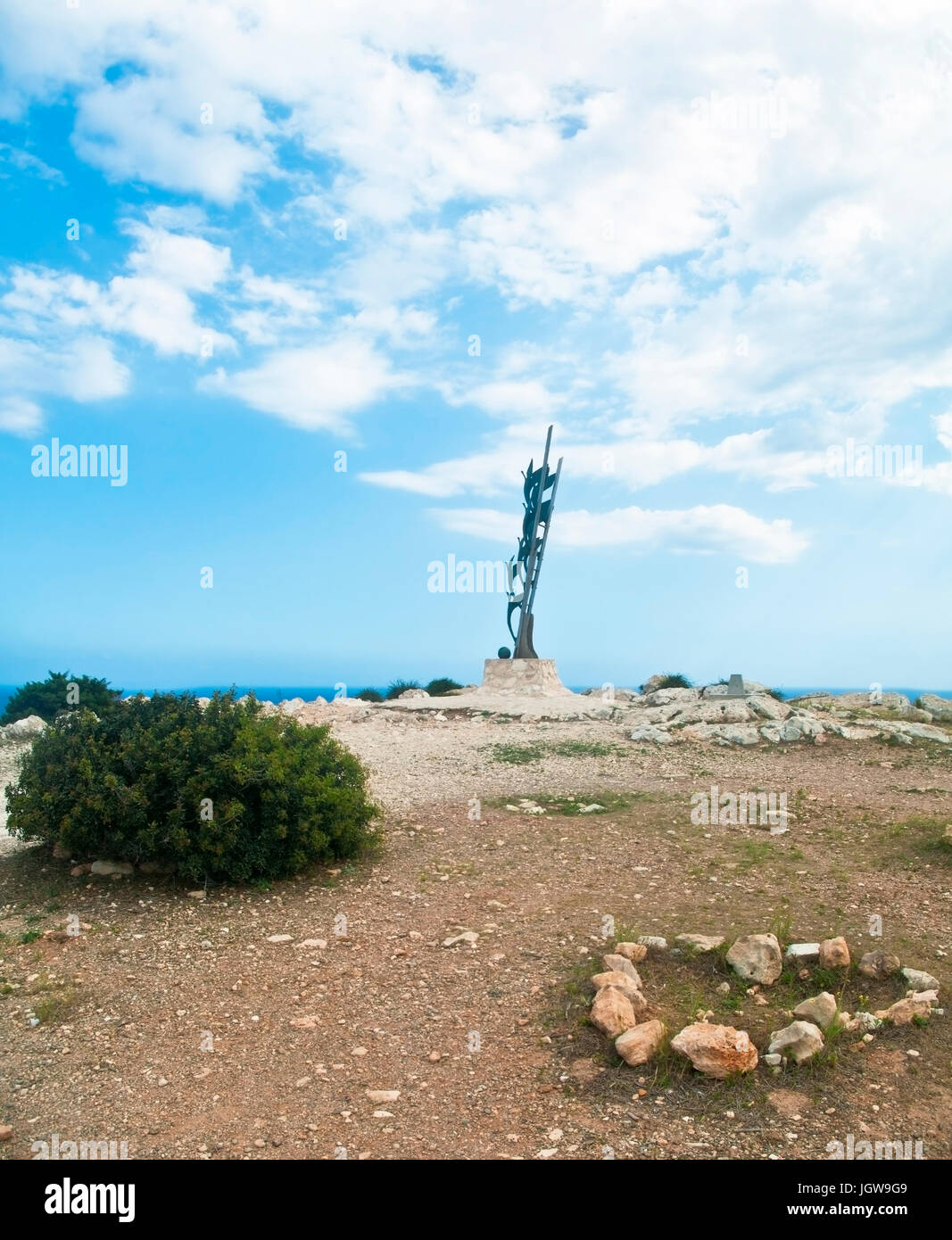 statue at top of cape Greco in Cyprus Stock Photo - Alamy