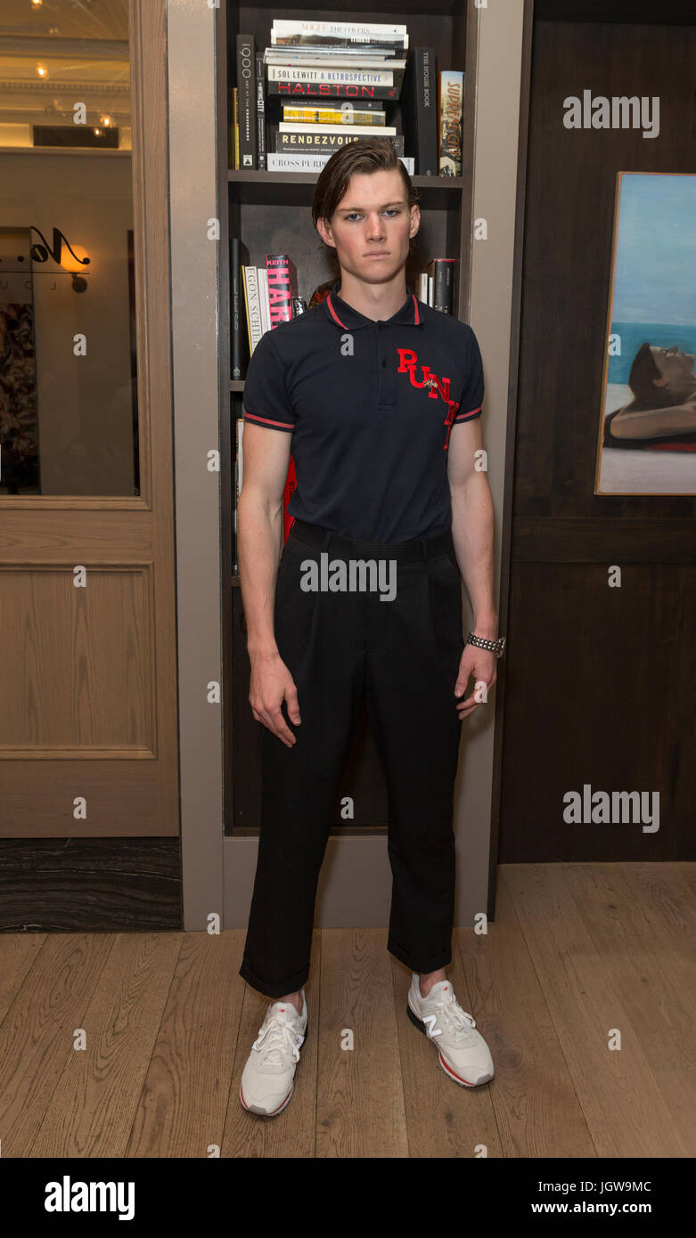 New York, United States. 10th July, 2017. Model shows off dress for ...