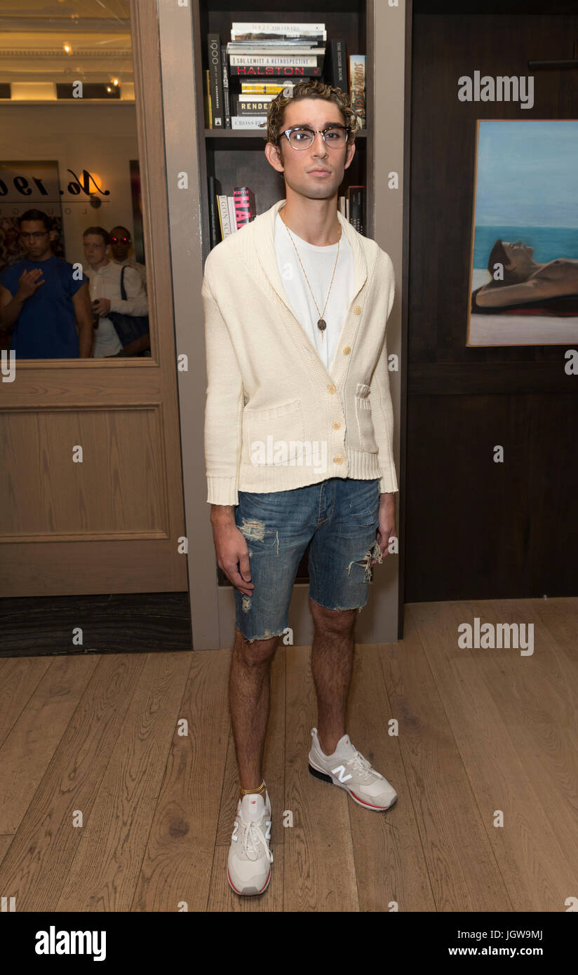 New York, United States. 10th July, 2017. Model shows off dress for ...
