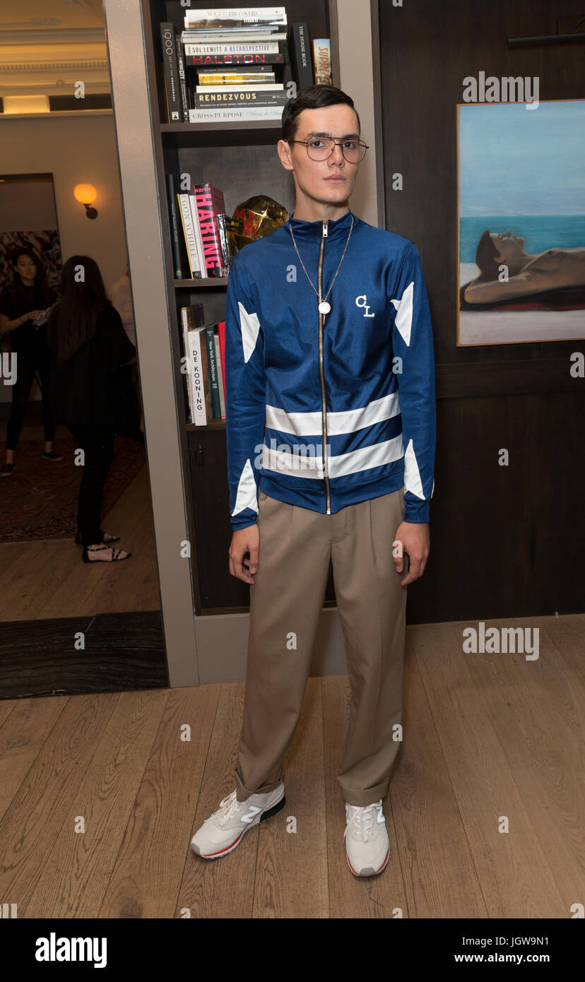 New York, United States. 10th July, 2017. Model shows off dress for ...